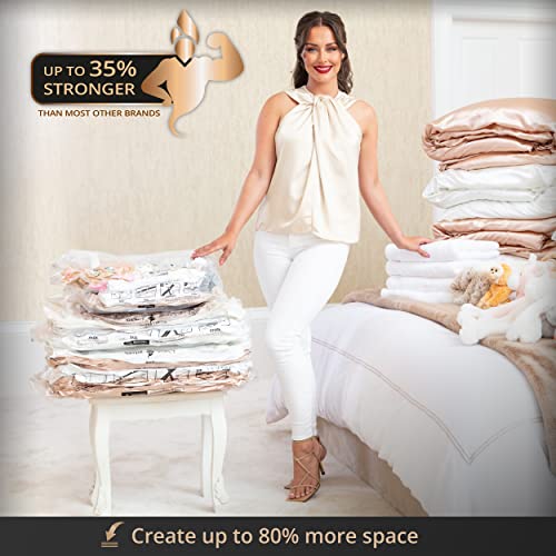 GENIE SPACE - Incredibly Strong Premium Cube Space Saving Vacuum Bags | Variety 5 Pack (1MX+2XL+2L) | Airtight & Reusable | Create 80% more space | For Clothes, Towels, Bedding, Duvets and more.