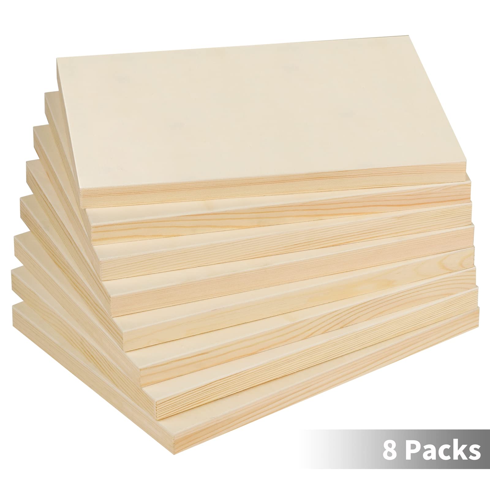 ADXCO 8 Pack Wood Panels 9 x 12 inch Wooden Canvas Board Unfinished Wooden Panel Boards for Painting, Arts, Pouring Use with Oils, Acrylics