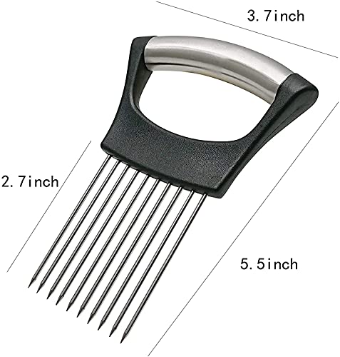 Stainless Steel Onion Holder for Slicing, Onion Cutter for Slicing and Storage of Avocados Lemon Potato Tomato Carrots and Other Vegetable Stalking Fork