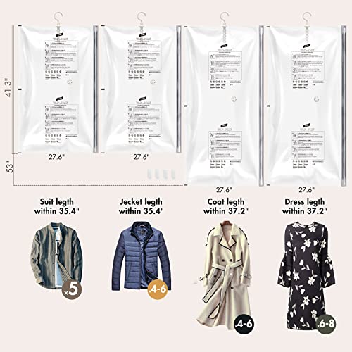 TAILI Hanging Vacuum Storage Bags Variety 4 Pack and Cube Vacuum Storage Bags 6 Jumbo Pack