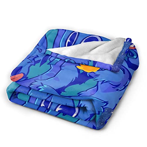 HNyeyes Blue Monster Flannel Blanket Ultra-Soft Warm Throw Blanket for Bed Couch Living Room 50x40 inch Black