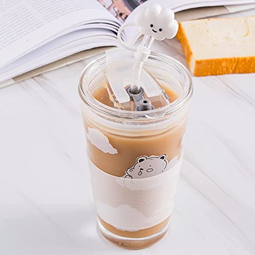 7pcs Straw Covers Cap for Drinking, Straw Tip Cap Reusable Straw Toppers, Anti-dust Straw Tips for 6-8 mm Straws Silicone