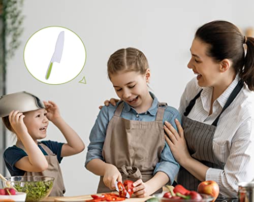 10 Pieces Wooden Kids Kitchen Knife Set, Include Wood Kids Knife Plastic Potato Slicers Cooking Knives Children's Safe Knifes Cake Scraper Kids Cute Rectangle Cutting Board