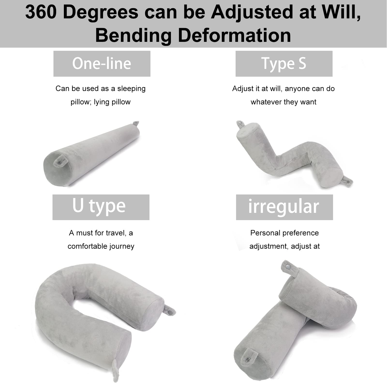 Hxcxrst Travel Pillow-Twist Memory Foam Neck Pillow Support Pillow, Used for Neck, Chin, Waist and Leg Support-Suitable fo Airplanes, Buses, Trains.
