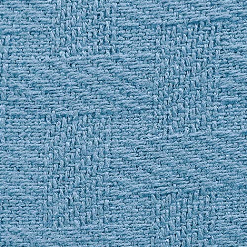 GLAMBURG 100% Cotton Bed Blanket, Breathable Bed Blanket King Size, Cotton Thermal Blankets King Size - Perfect for Layering Any Bed for All Season - Sky Blue