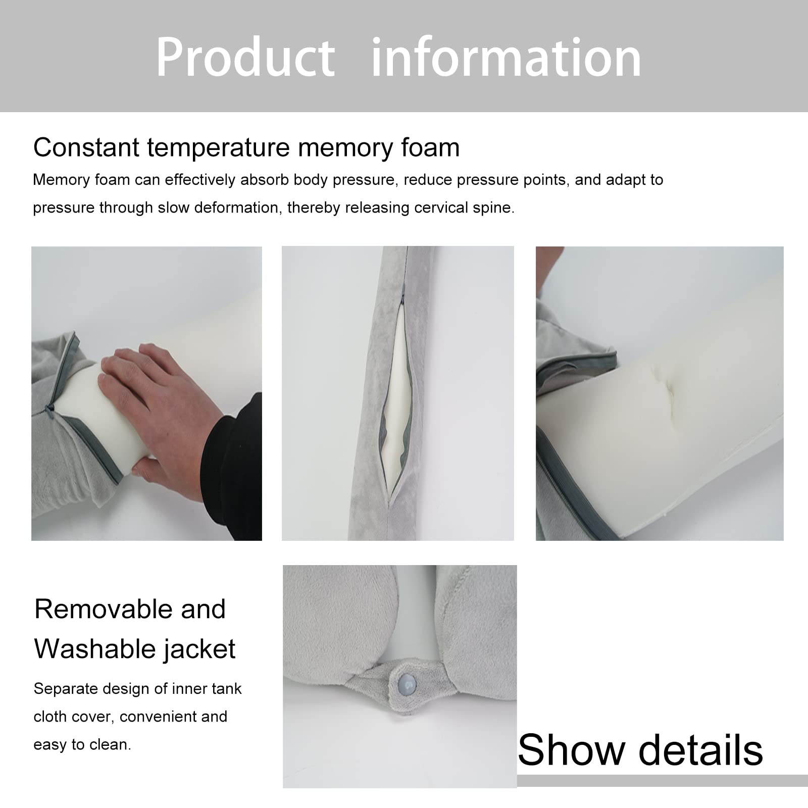 Hxcxrst Travel Pillow-Twist Memory Foam Neck Pillow Support Pillow, Used for Neck, Chin, Waist and Leg Support-Suitable fo Airplanes, Buses, Trains.