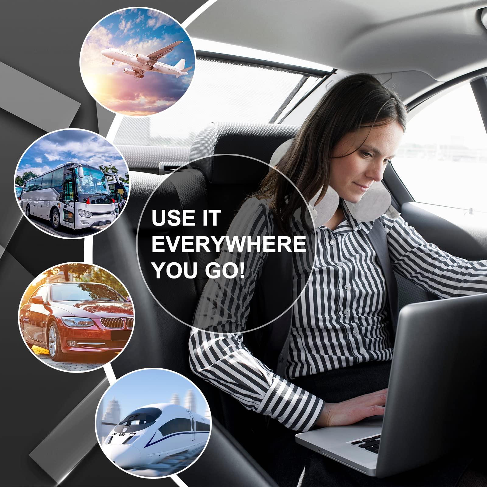 Hxcxrst Travel Pillow-Twist Memory Foam Neck Pillow Support Pillow, Used for Neck, Chin, Waist and Leg Support-Suitable fo Airplanes, Buses, Trains.