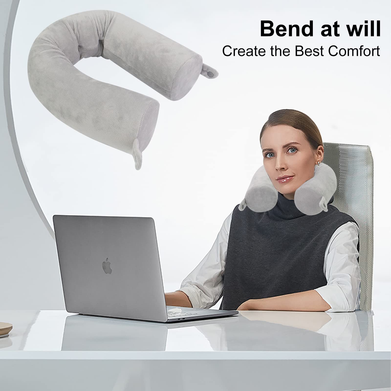Hxcxrst Travel Pillow-Twist Memory Foam Neck Pillow Support Pillow, Used for Neck, Chin, Waist and Leg Support-Suitable fo Airplanes, Buses, Trains.