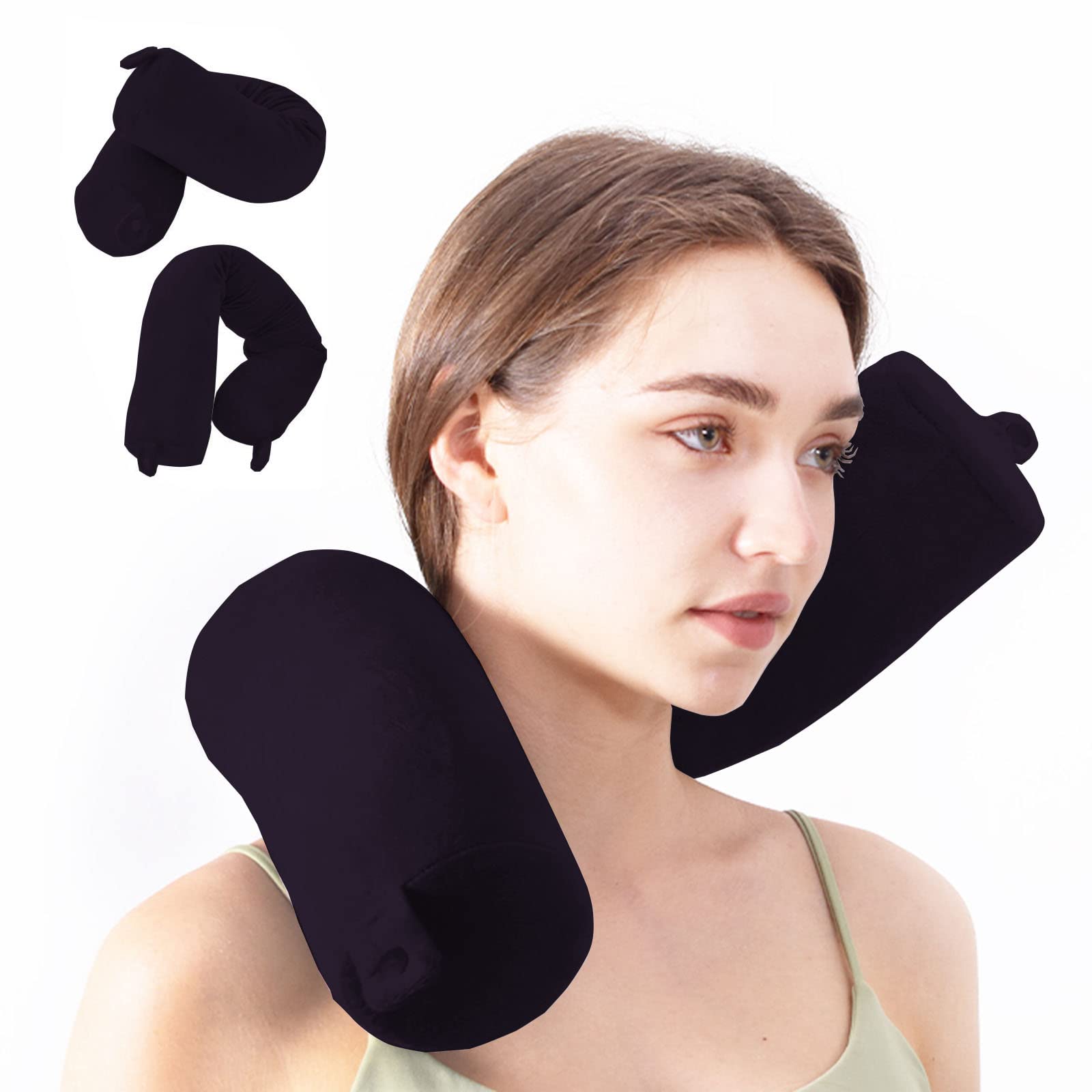 Hxcxrst Travel Pillow-Twist Memory Foam Neck Pillow Support Pillow, Used for Neck, Chin, Waist and Leg Support-Suitable fo Airplanes, Buses, Trains.