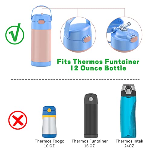 Replacement Straws for Thermos Funtainer Bottle, Straws Stem Set with Cleaning Brushes,Safe to use for Adult/Children (6-pack)