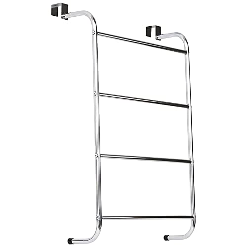 Over the Door Towel Organizer 4 Bars Metal/Chrome