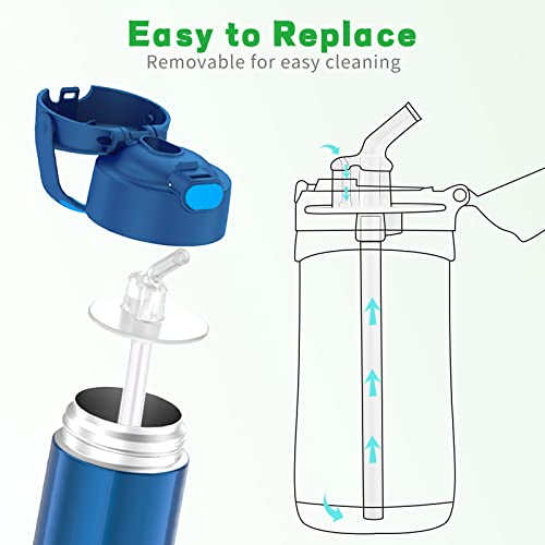 Replacement Straws for Thermos Funtainer Bottle, Straws Stem Set with Cleaning Brushes,Safe to use for Adult/Children (6-pack)