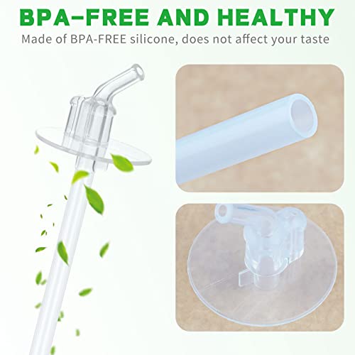 Replacement Straws for Thermos Funtainer Bottle, Straws Stem Set with Cleaning Brushes,Safe to use for Adult/Children (6-pack)