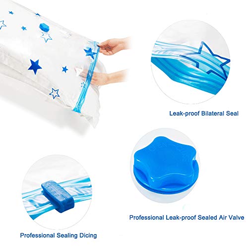 Vacuum Storage Bags, Space Saver Bags and Travel Storage Compression Bags for Clothes, Comforter, Pillows, Blankets, Plush Toys(2pack) (47x40in)