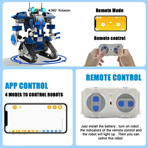 MSNOR Gxi Robot Building Kit for Kids, Toy Robot Building Blocks for Boys Age 8+ STEM Projects Robotics Kit with App & Remote Control, 405 Pieces