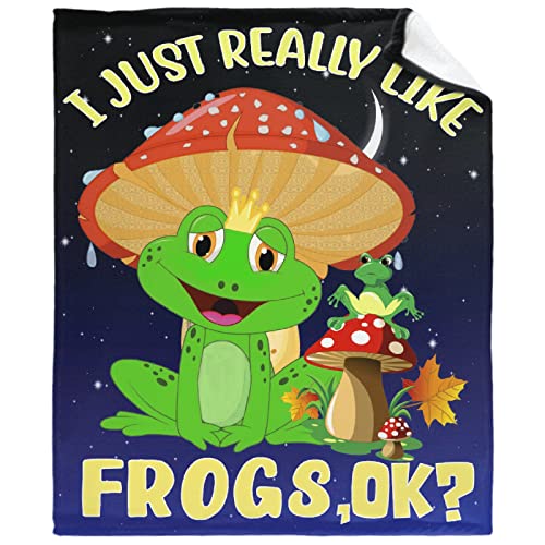 Frog Blanket I Just Really Like Frogs Soft Plush Warm Flannel Throw Blanket Frog Gifts for Girls Women Cozy Fluffy Fleece Blanket Quilt Decor for Sofa Bed Couch 30x40in Extra Small for Pets