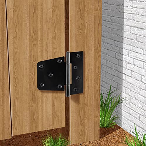 Heavy Duty Gate Hinges 3.5 inch 4 Pack, Black Iron Door Hinges for Shed Barn Wood Fence Gate (Included Screws)