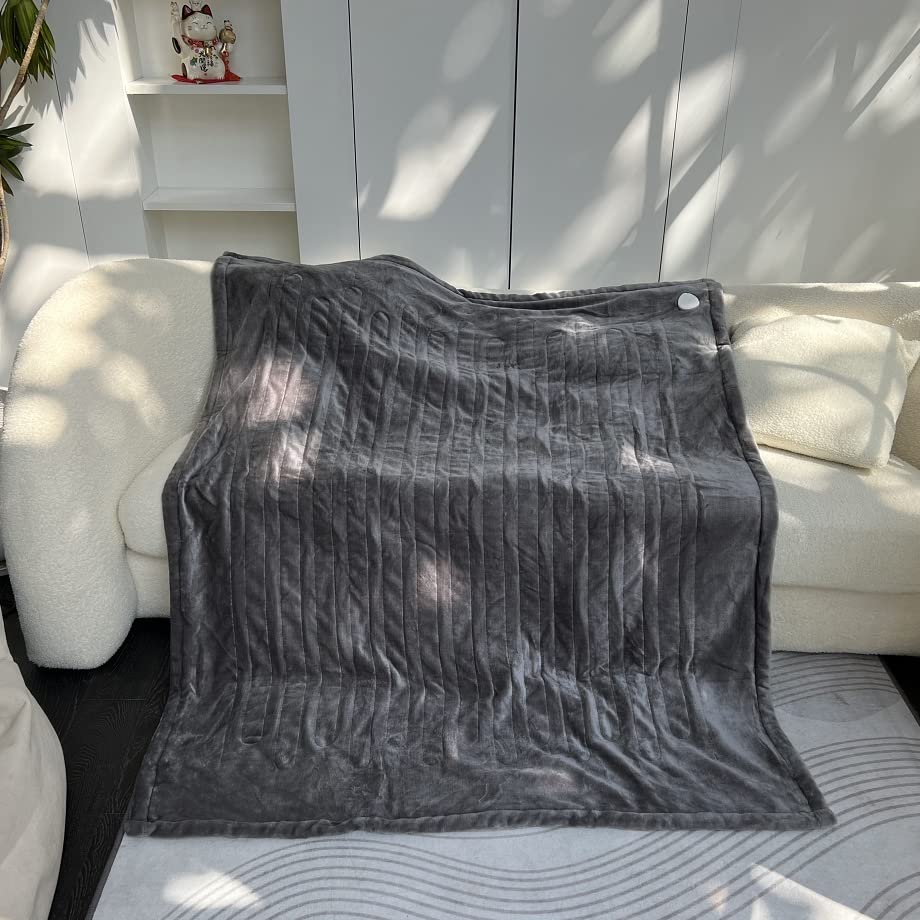 Electric Heated Blanket Throw, Super Cozy Soft Flannel 50" x 60" Heated Throw with 10 Fast Heating Levels & 2/4/6/8 Hours Auto Off, Machine Washable, Home Office Use