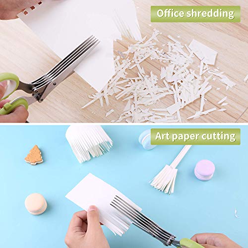 2 Packs Herb Scissors Set - Herb Scissors with 5 Blades and Cover, Herb shears with 3 Blades, Shred Silk Knife, Cool Kitchen Gadgets for Cutting Fresh Garden Herbs. Also Used for Cutting Paper.…