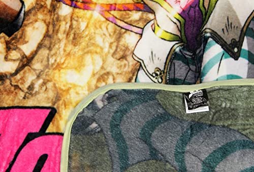 Bioworld JoJo's Bizarre Adventure Anime JoJo and Dio Brando Manga Super Soft Plush Throw Blanket 45" x 60"