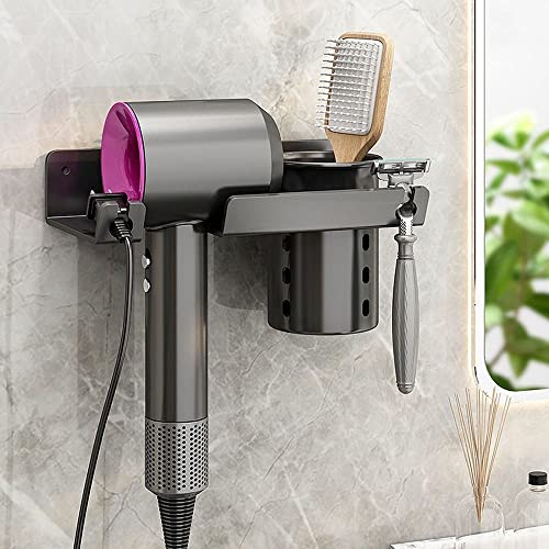 Hair Dryer Holder Wall Mount,Bathroom Hair Blow Dryer Rack Organizer Compatible with Most Hair Dryers