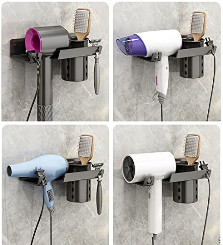 Hair Dryer Holder Wall Mount,Bathroom Hair Blow Dryer Rack Organizer Compatible with Most Hair Dryers