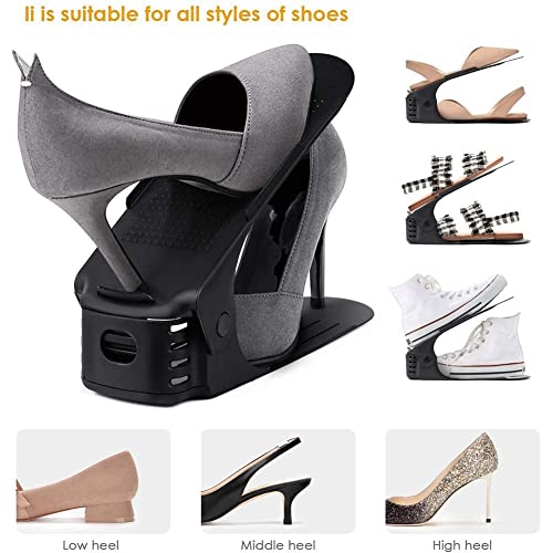 GUANLI 1pc Durable Adjustable Shoe Organizer Footwear Support Slot Space Saving Shoes Stand Cabinet Storage Rack Closet Shoebox