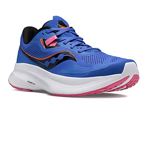 Saucony Women's Guide 15 Sneaker, Blue Raz/Zest, 7