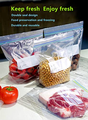 Double seal food storage bags, water proof zipper plastic bags (Medium size 18cm x 20cm) 20pcs