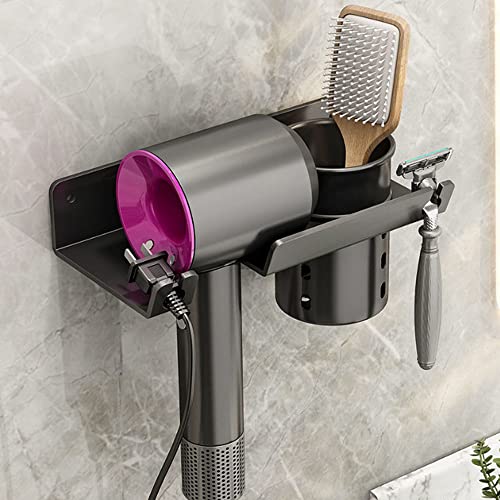 Hair Dryer Holder Wall Mount,Bathroom Hair Blow Dryer Rack Organizer Compatible with Most Hair Dryers