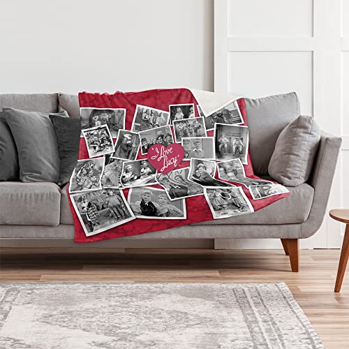 I Love Lucy Blanket, 50"x60", Time After Time Silky Touch Sherpa Back Super Soft Throw Blanket