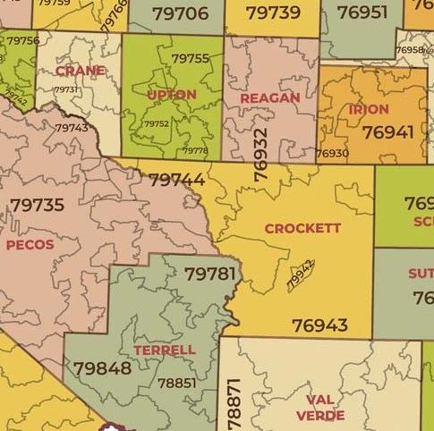 Texas Map Store Texas Zip Code and County Map Shows All 254 Counties of Texas and Over 1900 Zip Codes Includes Inset Maps of Major Metropolita