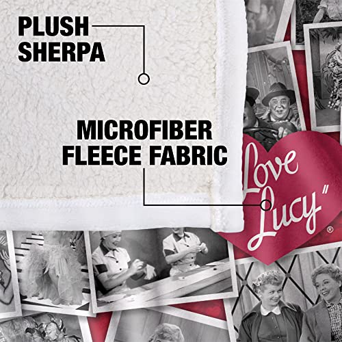I Love Lucy Blanket, 50"x60", Time After Time Silky Touch Sherpa Back Super Soft Throw Blanket