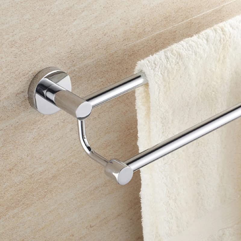 FCMLD Stainless Steel Bathroom Double Towel Rack Free Punch Toilet Toilet Towel Rack Wall-Mounted Towel Rack