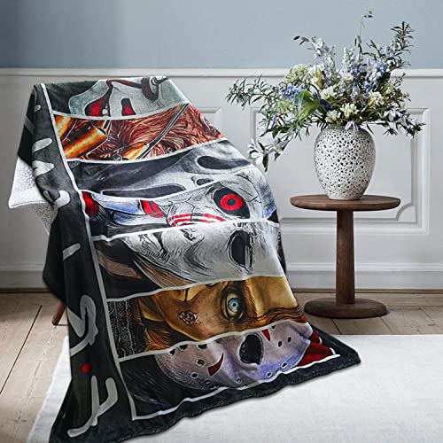 Horror Movie Blankets for Adults,Halloween Fleece Horror Throw Blanket for Couch,Bed and Sofa.Soft Cozy Fuzzy Blankets,Lightweight Flannel Blanket (60"× 40")