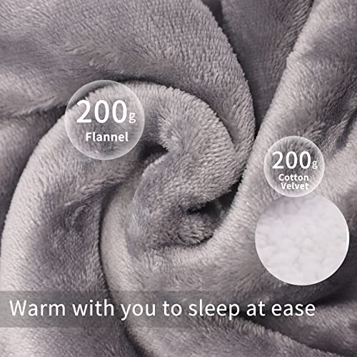 Heated Blanket Electric Throw, LETIHIMD Soft Electric Blanket 50"X60" with 6 Heating Levels & 1-8H Auto Off, ETL&FCC Certification, Over-Heat Protect, Machine Washable, for Home Office Use(Gray)