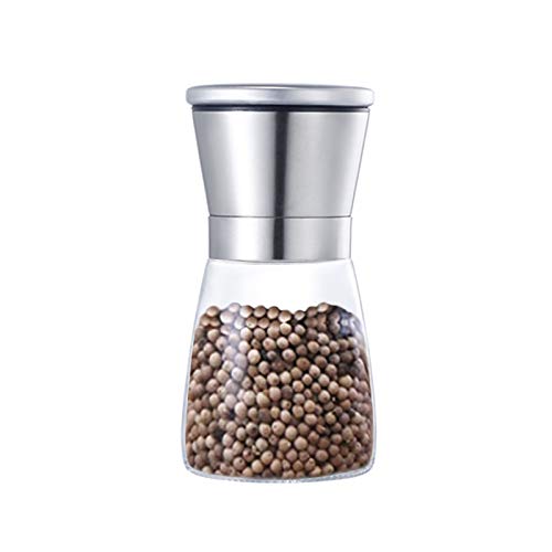 Pepper Grinder, Mini Spice Mill, Small Pepper Mill, Good Helper of Chef's. Brushed Stainless Steel Dust Cover With Ceramic Grinding Cores, Adjustable Coarseness, Family or Outdoor Picnic Optional.