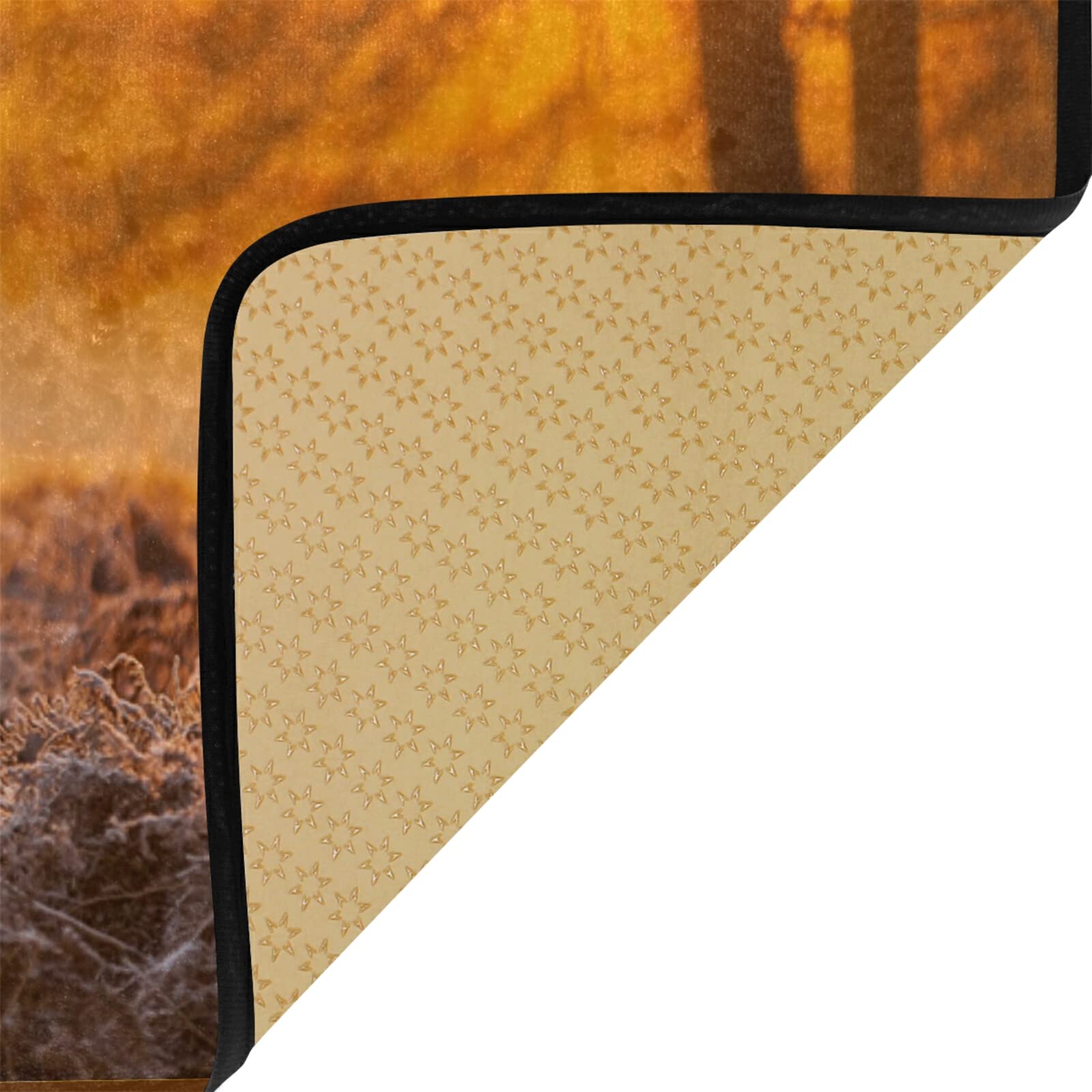 susiyo Red Deer in Morning Sun Kitchen Rug Floor Mat Non-Slip Anti Fatigue Memory Foam Comfort Standing Mats for Entryway Hallway Bathroom Welcome Doormat 39x20inch