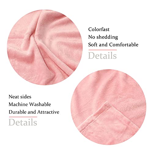 NANPIPER Fleece Blankets, Super Soft Flannel King Size Blanket for Bed, Luxury Cozy Microfiber Plush Fuzzy Blanket,Pink