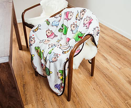 Monster Hunter Poogie Fleece Throw Blanket | Plush Soft Polyester Cover for Sofa and Bed, Cozy Home Decor Room Essentials | Fantasy Adventure Video Game Gifts for Adults, Teens | 45 x 60 Inches
