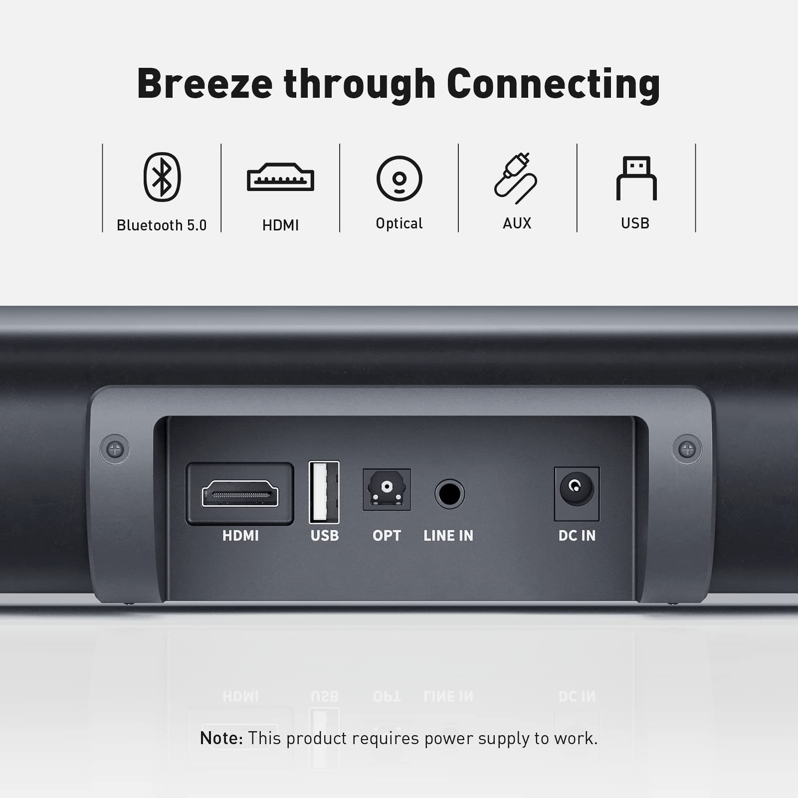 Fosi Audio A3 Small Sound Bars for Computer, Mini Soundbar Speaker for Phone,Projector, 18" Bluetooth Speakers for RV,Garage,Bedroom,Small Space