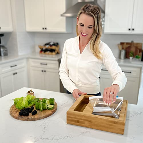 Ziplock Bag Storage Organizer - The Perfect Solution for Kitchen Organization - Neat Compact Organizer Compatible with Quart Size Ziplock Bags, Gallon Storage Bags, Sandwich Bags Ziplock, Snack
