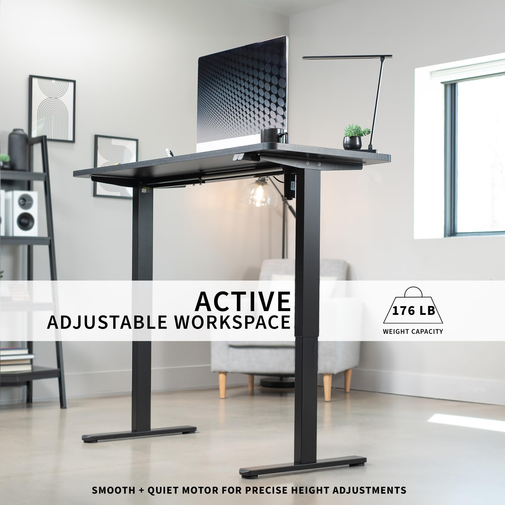 VIVO Electric 71 x 30 inch Stand Up Desk, Height Adjustable, Black Top Black Frame, DESK-KIT-0B7B