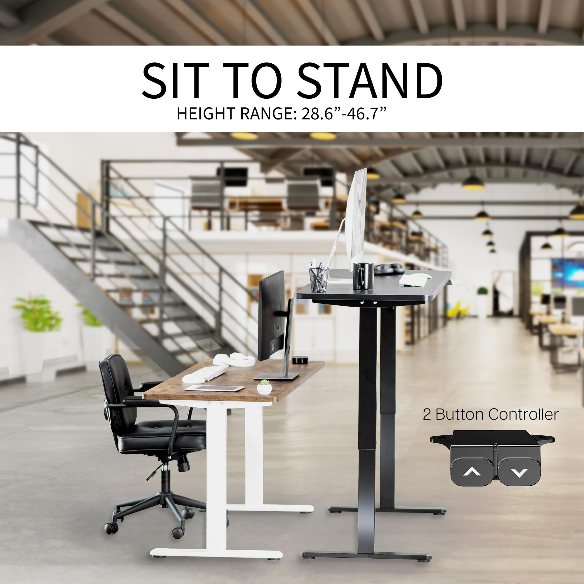 VIVO Electric 71 x 30 inch Stand Up Desk, Height Adjustable, Black Top Black Frame, DESK-KIT-0B7B