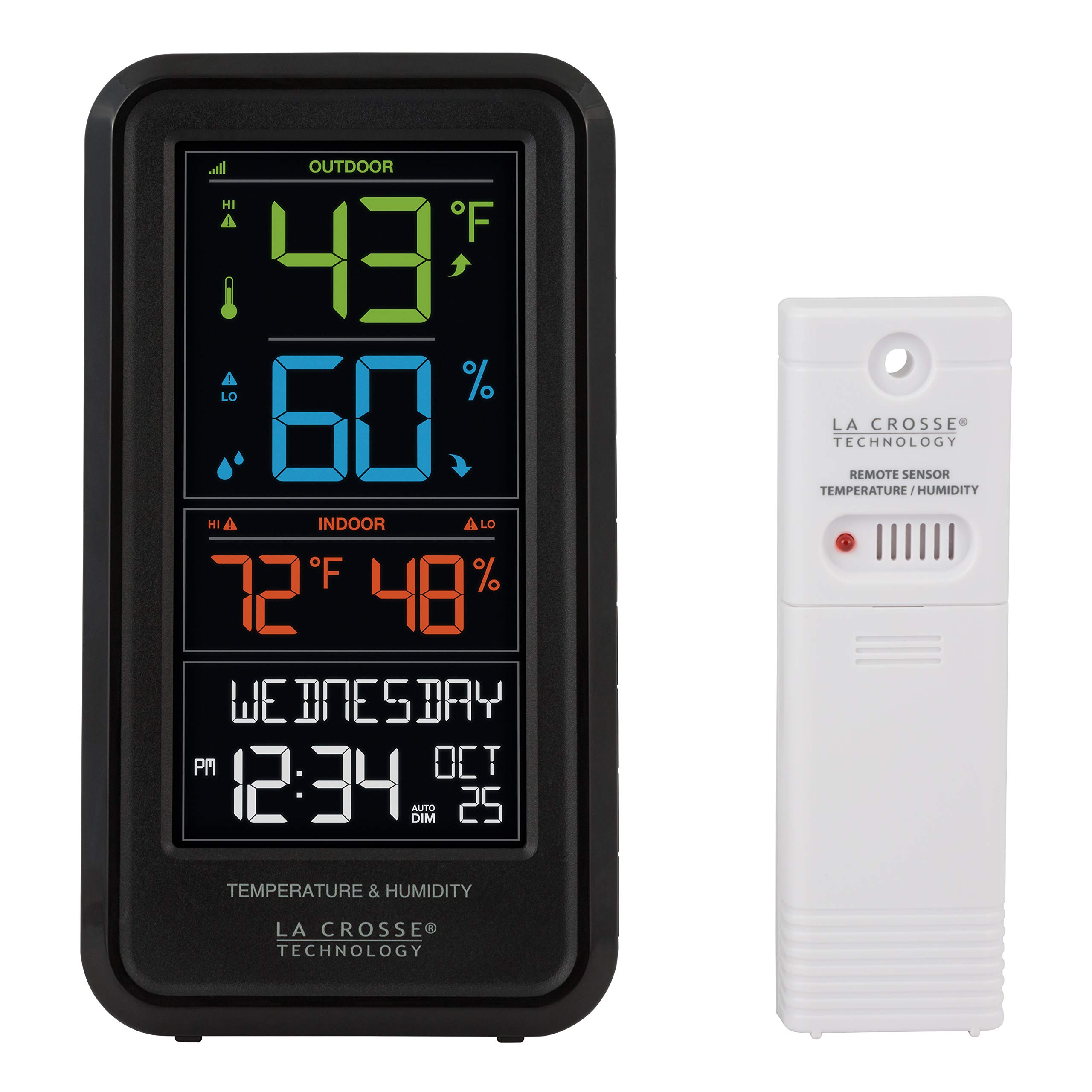 La Crosse Technology C85845-INT Weather Station, Black & S82967 Wireless Digital Personal Weather Station