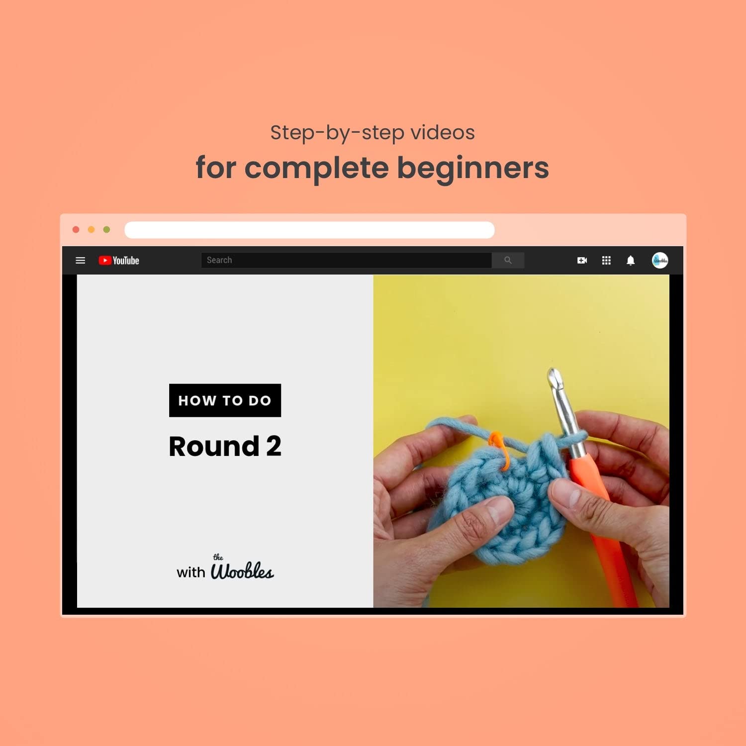 The Woobles Beginners Crochet Kit with Easy Peasy Yarn as seen on Shark Tank - with Step-by-Step Video Tutorials - Kiki The Chick