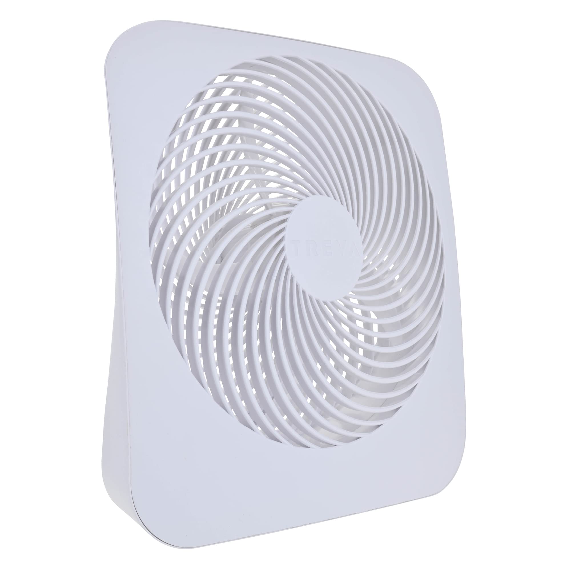 Treva 10-Inch Portable Fan, Powered by Battery and/or AC Adapter - Desk Fan Air Circulating with 2 Cooling Speeds for Personal and Travel Use (White)