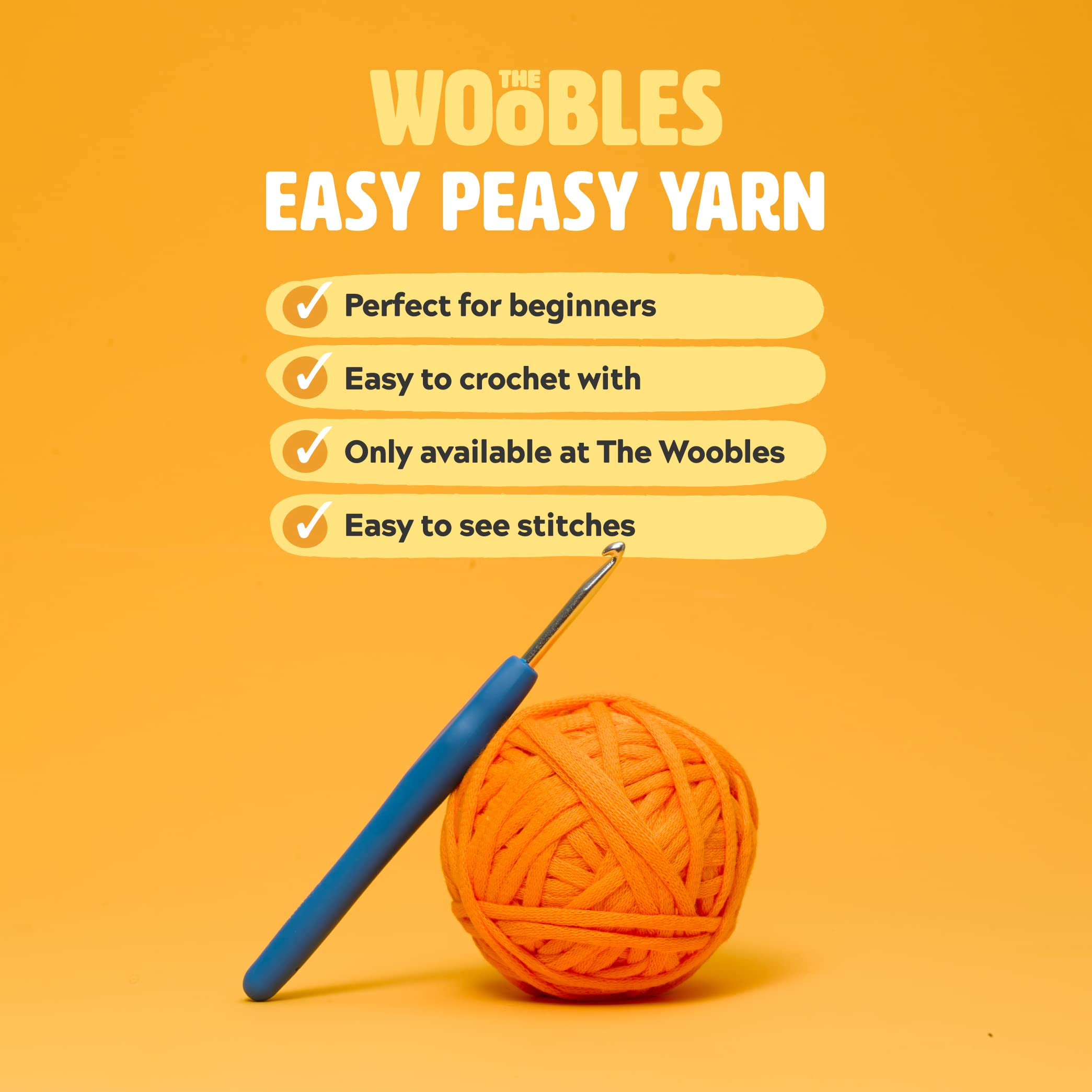The Woobles Beginners Crochet Kit with Easy Peasy Yarn as seen on Shark Tank - with Step-by-Step Video Tutorials - Kiki The Chick