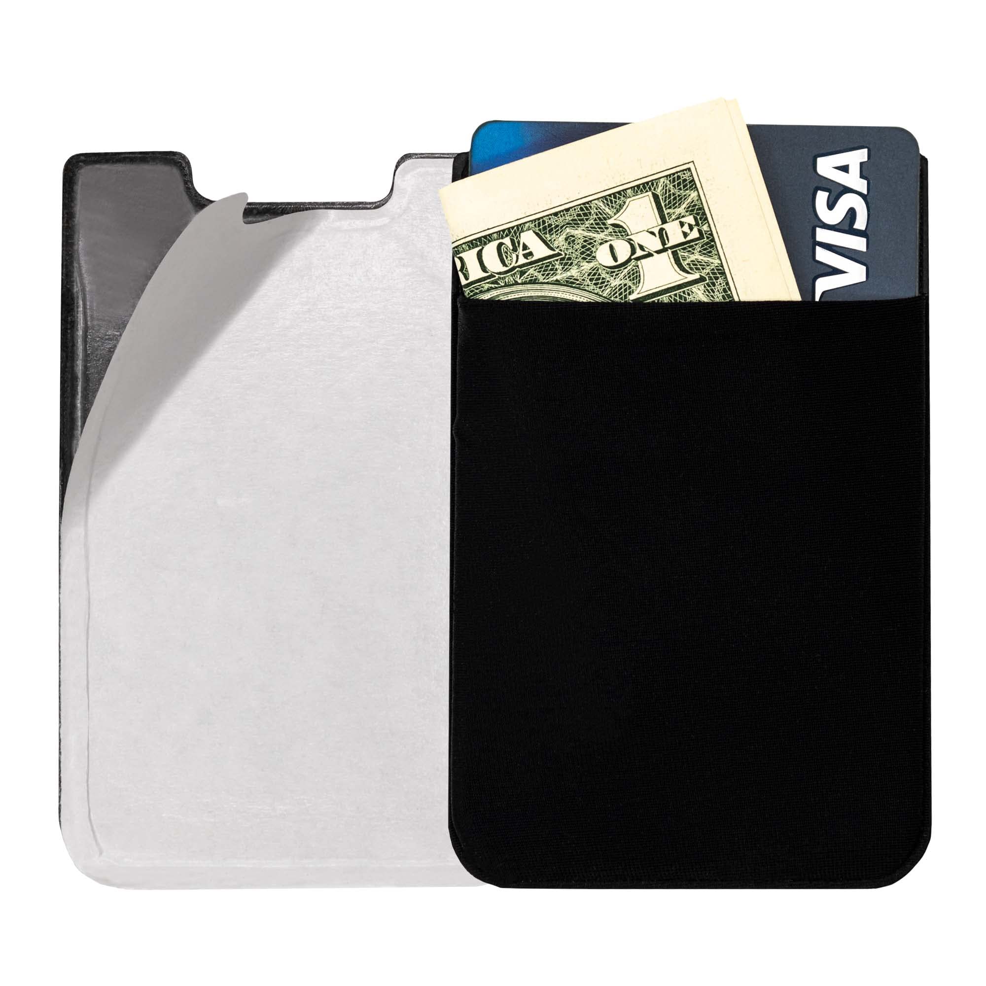 Elastic Phone Card Holder Pocket, Stick-On Wallet, Adhesive Credit Card Pouch, Compatible With iPhone And Samsung Galaxy β Gray