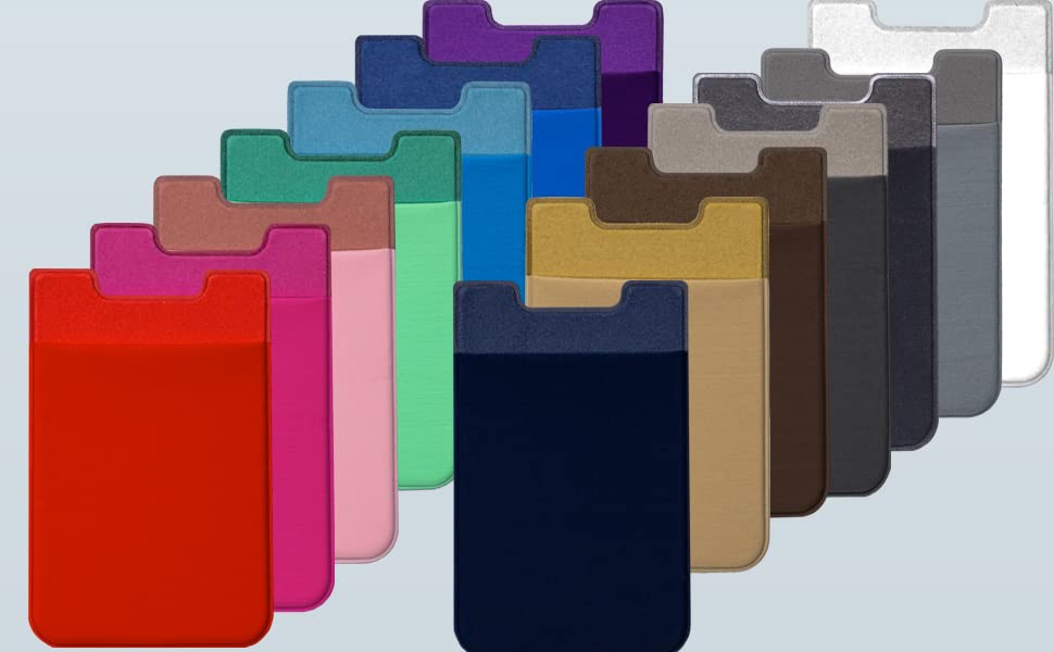 Elastic Phone Card Holder Pocket, Stick-On Wallet, Adhesive Credit Card Pouch, Compatible With iPhone And Samsung Galaxy β Gray